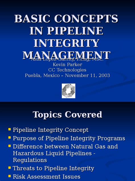 Pipeline Integrity Management Basic Concepts Pdf Pipeline Transport Educational Assessment