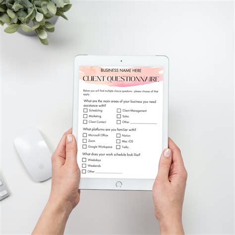 Client Questionnaire For Virtual Assistants New Client Questionnaire
