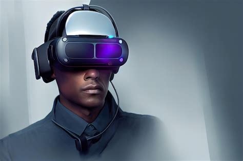 Premium Photo Portrait Of A Futuristic Gamer With Vr Glasses A