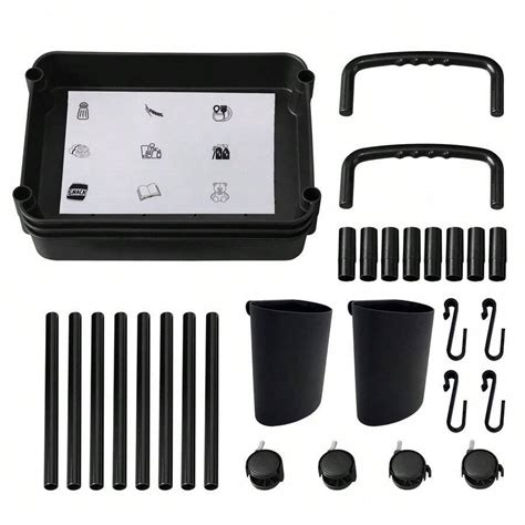 Tier Rolling Utility Cart With Wheels Storage Trolley Cart With Handle