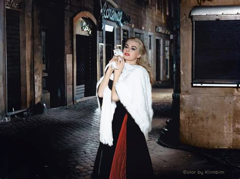 Swedish Actress Anita Ekberg Acting With A Cat In Her Arms In The Film