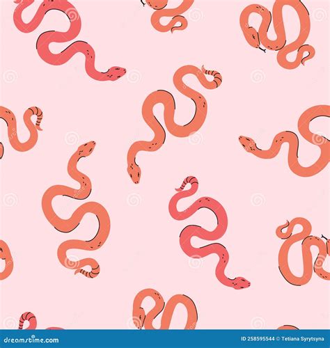 Snakes Seamless Background Vector Dangerous Venom Serpents Pattern