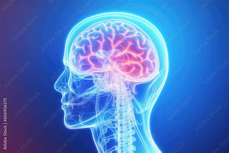 Anatomy Of Humans Brain Inside The Males Head Generative Ai Stock