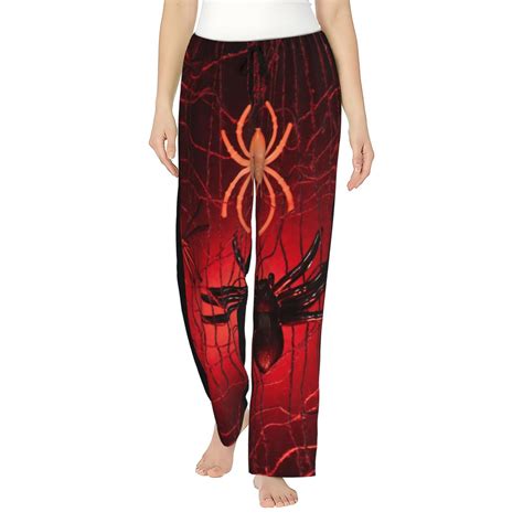 Vsdgher Black Spider Web With Spiders Womens Womens Pajama Pants