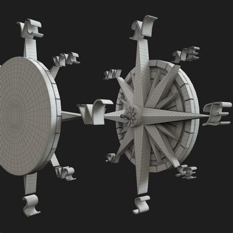 Map Compass 3d Model Cgtrader