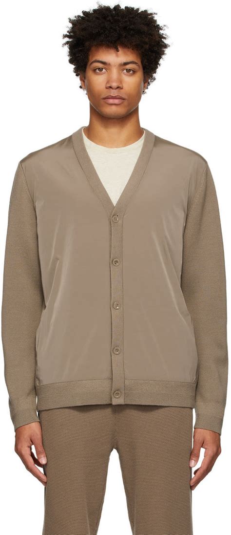 Theory Brown Paneled Cardigan Theory