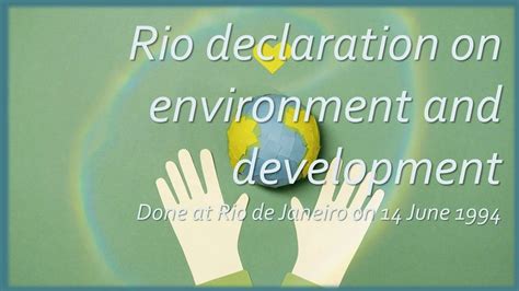 Rio Declaration On Environment And Development Development Rio