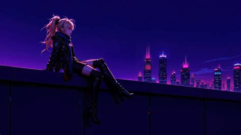 Cyberpunk Anime Girl And Cyberpunk City Wallpaperhd Artist Wallpapers