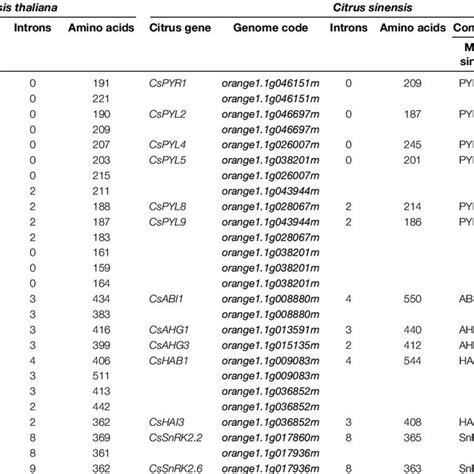 Comparison Of Pyrpylrcar Clade A Pp2c And Subclass Iii Snrk2 Genes