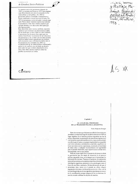 HalperÍn Donghi El Lugar Del Peronismo En La Tradición Política