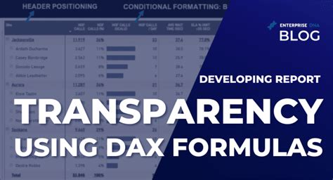 Dax Power Bi Tutorial On Report Transparency