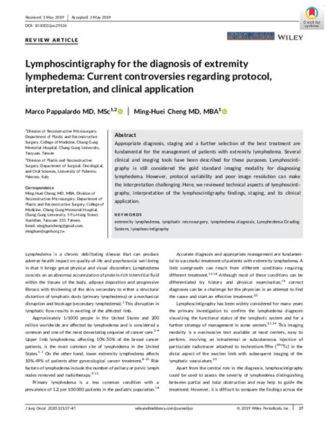 Pdf Lymphoscintigraphy For The Diagnosis Of Extremity Lymphedema