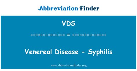 Vds 代表 性病 梅毒 Venereal Disease Syphilis