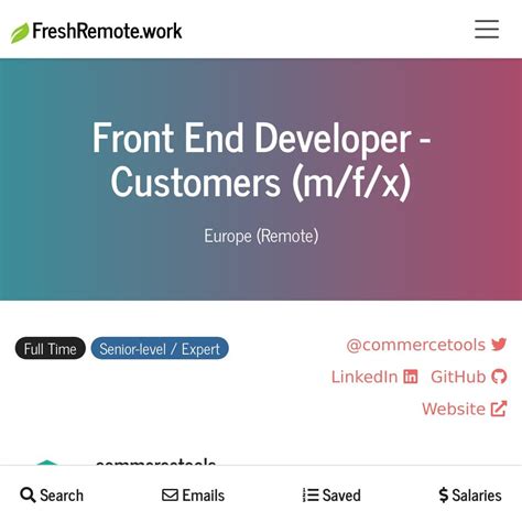 📢 Commercetools Is Hiring A Front End Developer Customers Mfx