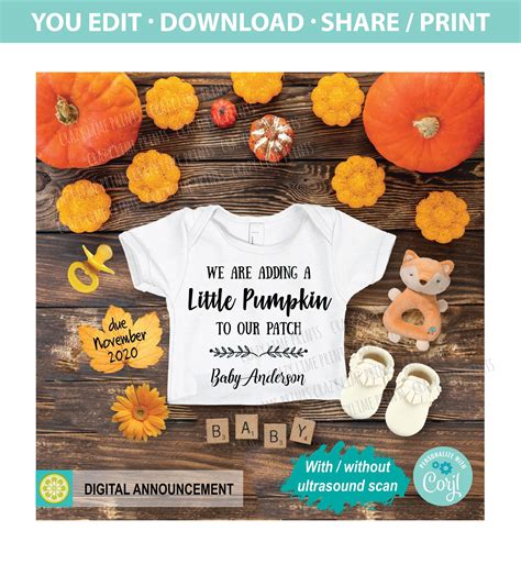 Fall Pregnancy Announcement Template Printable And Enjoyable Learning