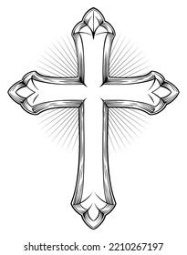 Christian Cross Vector Drawing Illustration Stock Vector Royalty Free