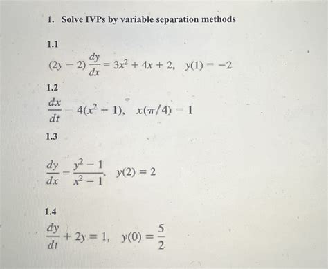 Solve Ivps By Variable Separation