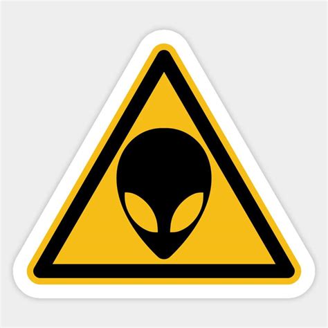 Alien Caution Road Sign Sticker