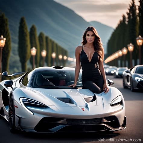 Fancy Car And Beautiful Girl Stable Diffusion Online