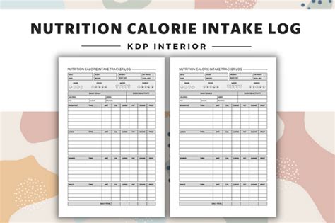 Nutrition Calorie Intake Tracker Logs Graphic By Lunart · Creative Fabrica