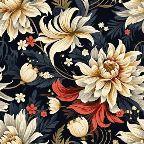 Premium Photo Flower Background Seamless Pattern Wallpaper