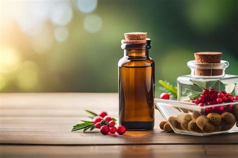 Premium Ai Image A Bottle Of Perfume With A Christmas Tree On The