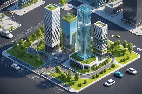 Mapa 3d El Mapa Incluye Rascacielos Edificios Centros De Negocios