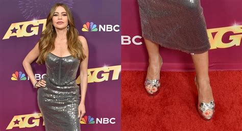 Sofia Vergara Shimmers In Semi Sheer Look And Strappy Gold Schutz Shoes For ‘americas Got Talent