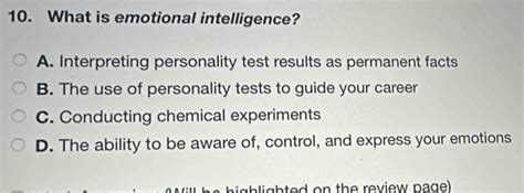 Solved What Is Emotional Intelligence A Interpreting Personality