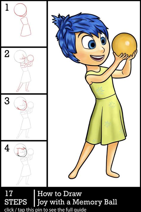 Learn How To Draw Joy Holding A Memory Ball From Inside Out 2 Disney