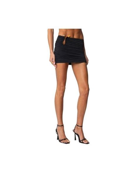 Edikted Curved U Mini Skirt In Blue Lyst
