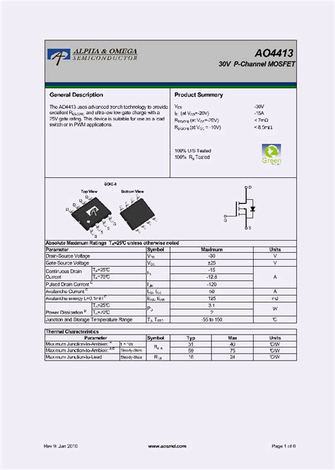 Ao44135460269pdf Datasheet Download Ic On Line