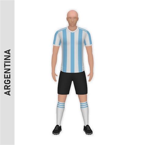 Maquette De Joueur De Football Réaliste 3d Argentine Football Team Kit