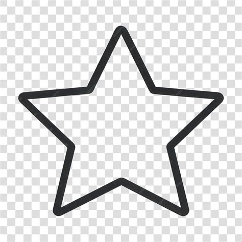 Premium Psd Png Minimalist Black Star Outline Illustration