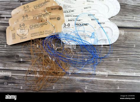 Cairo Egypt October 13 2024 Surgical Sutures Of Ethicon Prolene Blue