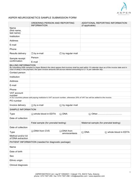 Sample Submission Form