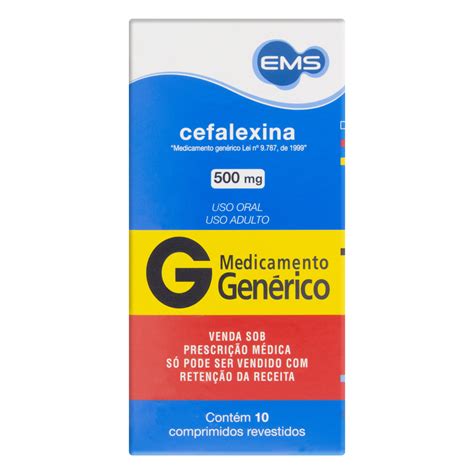 Cefalexina 500mg Ems Caixa 10 Comprimidos Gtineanupc 7896004704692