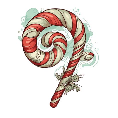 Candycane Clipart Colored Candy Cane With Swirls Cartoon Vector Candy Clipart Cartoon Clipart