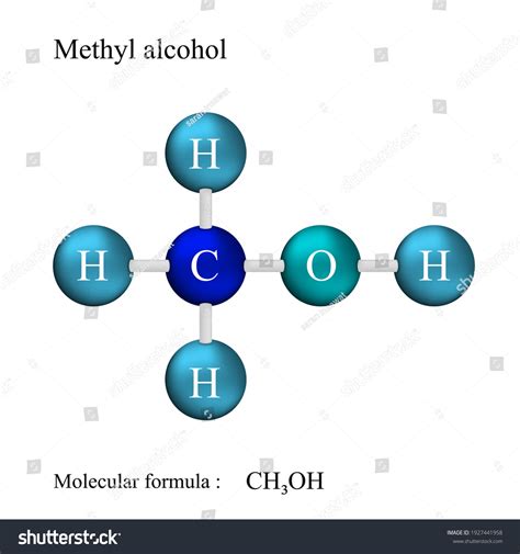 Lewis Structural Formula Methyl Alcohol Molecular Stock Vector Royalty