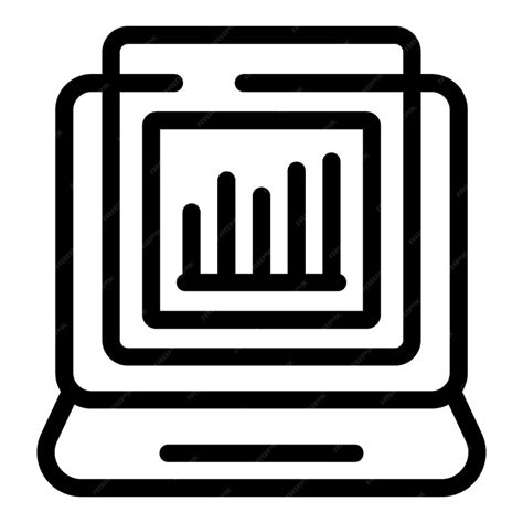 Premium Vector Laptop Displaying Growing Bar Graph Icon Representing Business Analytics