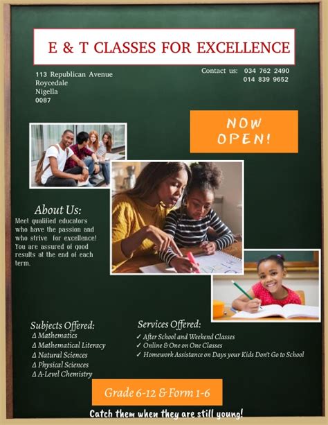 Copy Of Extra Classes Tutoring Postermywall