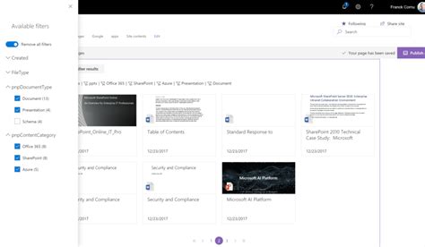 Build Dynamic Sharepoint Search Experience Using Refiners And Paging With Spfx Office Ui Fabric