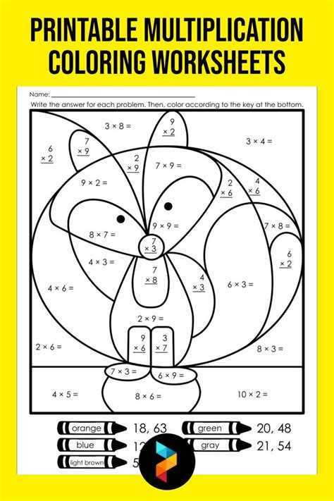 Free Color By Multiplication Worksheets Multiplication Worksheets