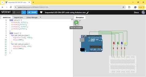 Sathishkumar J K On Linkedin Arduino Embeddedsystems Simulation Ledproject Wowki Iot