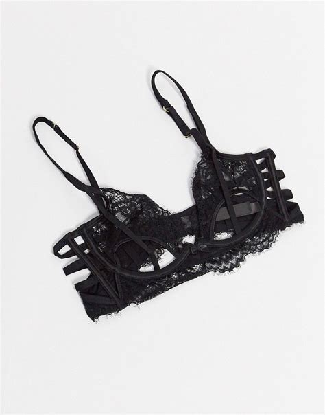 Hunkemoller Eve Cut Out Lace Longline Bra In Black Artofit