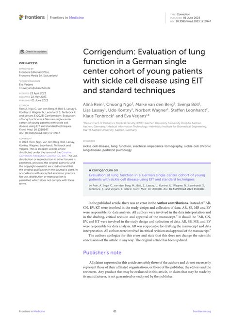 Pdf Corrigendum Evaluation Of Lung Function In A German Single