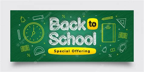 Premium Vector Back To School Special Offering Banner Template Green