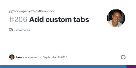 Add Custom Tabs · Issue 206 · Python Openxmlpython Docx · Github