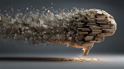 Abstract Digital Art Depicting A Decomposing Brain With Glitch Effects