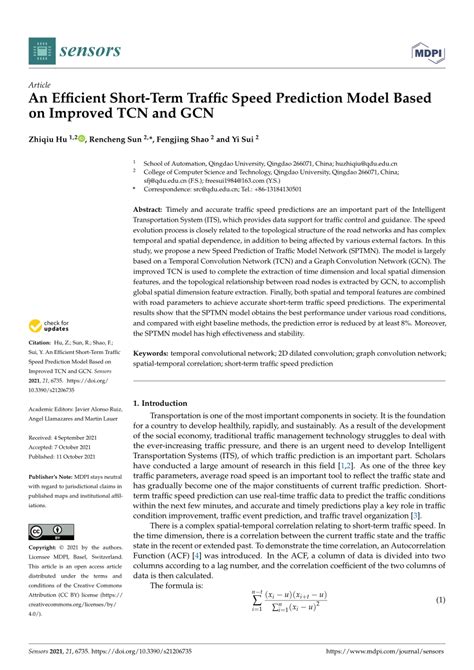 Pdf An Efficient Short Term Traffic Speed Prediction Model Based On